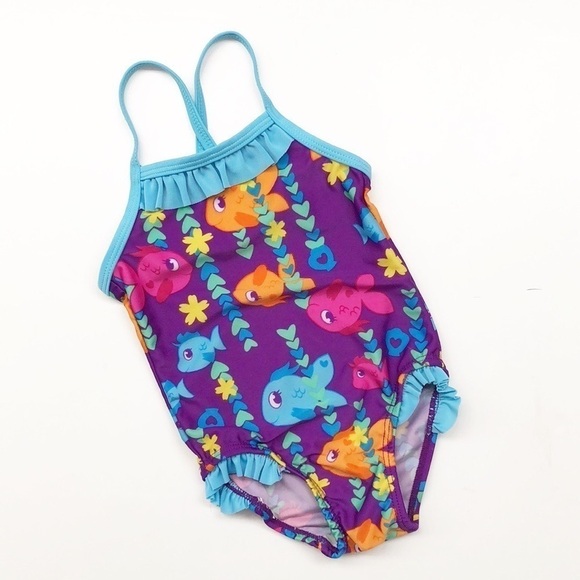 Jump 'N Splash | Swim | Jump N Splash Fish Print Baby Girls One Piece ...